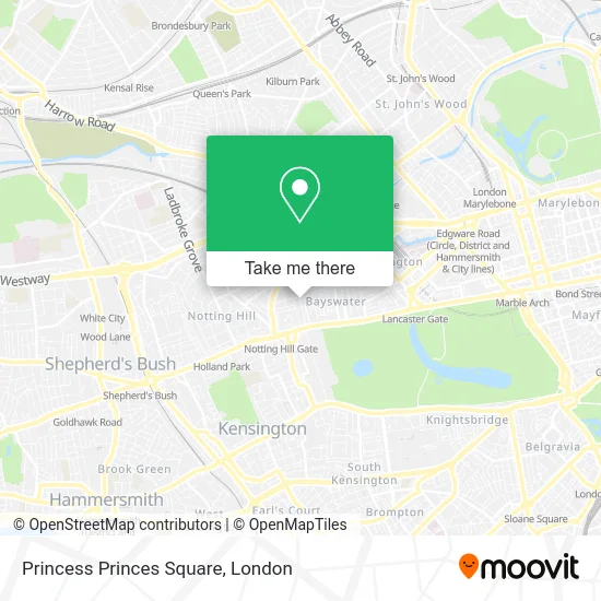 How to Get to Princess Princes Square in Bayswater by Bus, Tube or Train?