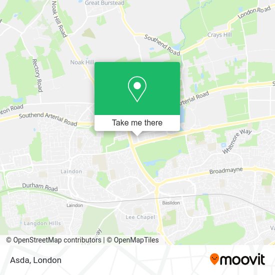 How to Get to Asda in Basildon by Bus or Train?