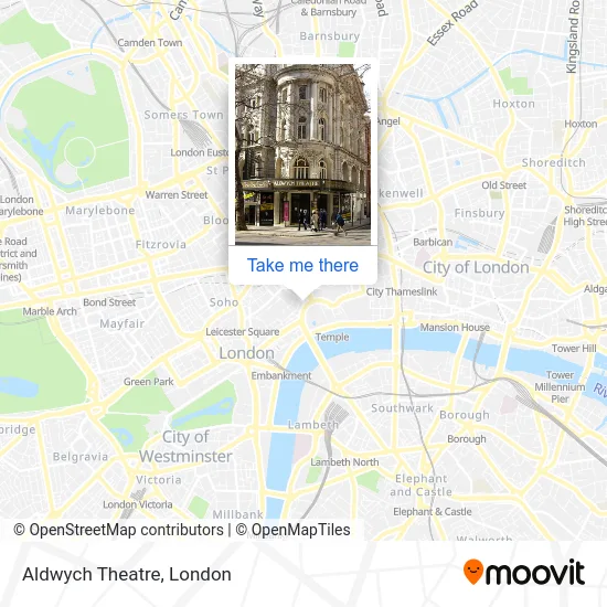 How to Get to Aldwych Theatre in Covent Garden by Bus, Tube or Train?