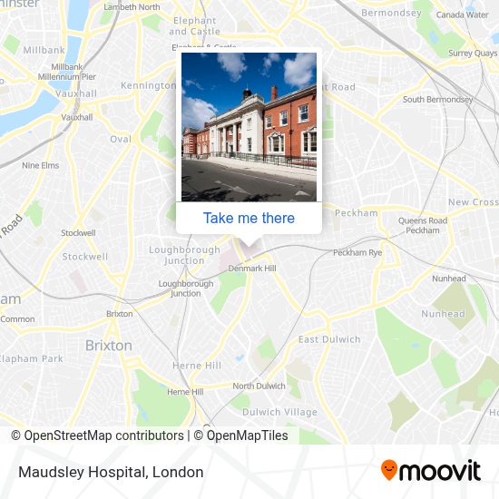 How to Get to Maudsley Hospital in Denmark Hill by Train, Bus, Tube or DLR?