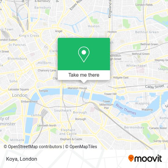 How to Get to Koya in City Of London by Bus, Train or Tube?