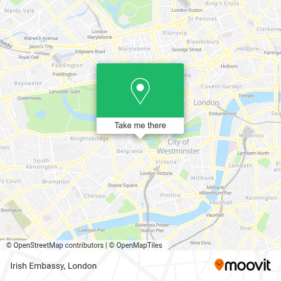 How to Get to Irish Embassy in Belgravia by Bus, Tube, Train or DLR?