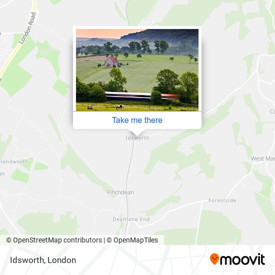 How to get to Idsworth in East Hampshire by train or bus?