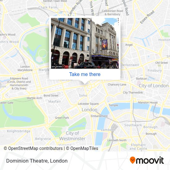 How to Get to Dominion Theatre in Fitzrovia by Bus, Tube or Train?