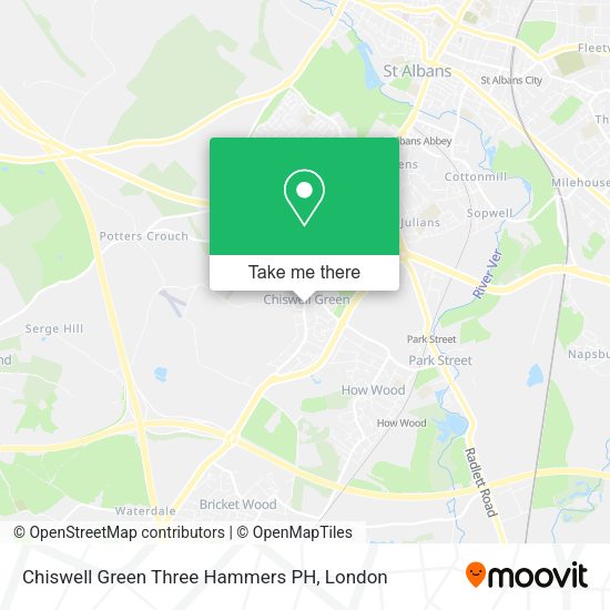 How to Get to Chiswell Green Three Hammers PH in St Albans by Bus or Train?