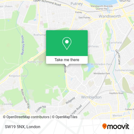 How to Get to SW19 5NX in Wimbledon by Bus, Tube, Train or River Bus?