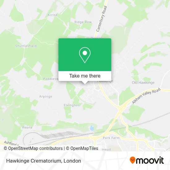How to Get to Hawkinge Crematorium in Shepway by Bus or Train?