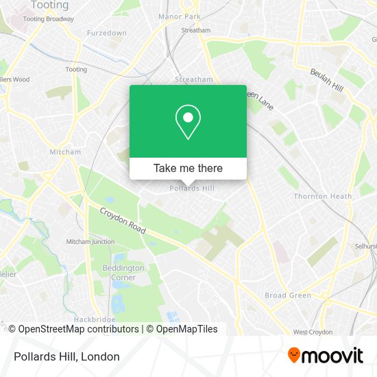 How to Get to Pollards Hill in Mitcham by Bus or Train?
