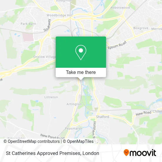 How to Get to St Catherines Approved Premises in Guildford by Bus or Train?
