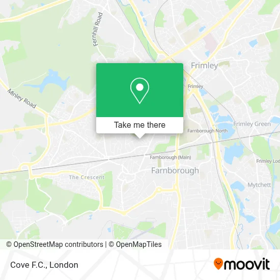 How to Get to Cove F.C. in Farnborough by Bus or Train?
