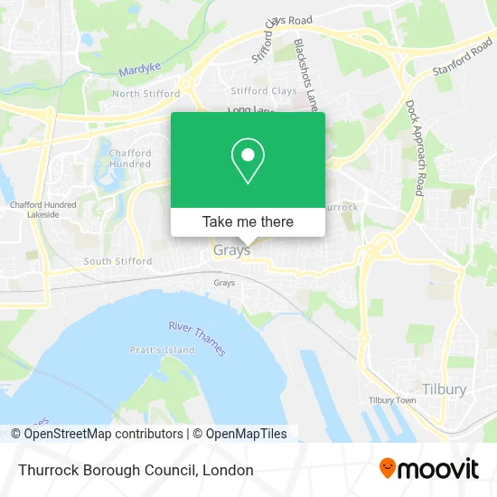 How to Get to Thurrock Borough Council in Grays by Bus or Train?