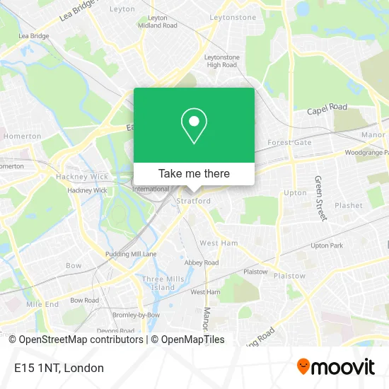 How to Get to E15 1NT in Stratford by Train, Bus or Tube?