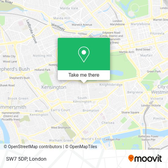 How to Get to SW7 5DP in Kensington by Bus, Tube, Train or DLR?