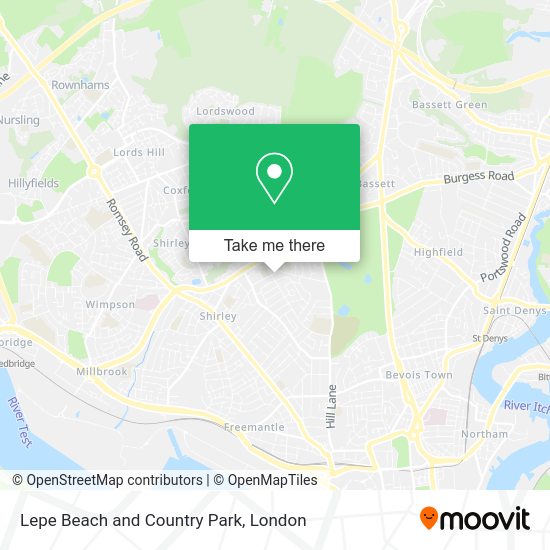 How to Get to Lepe Beach and Country Park in London by Bus or Train?