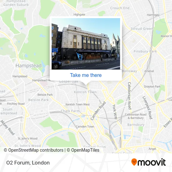 How to Get to O2 Forum in Kentish Town by Train, Tube or Bus?