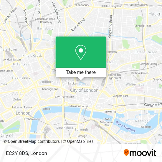 How to Get to EC2Y 8DS in City Of London by Bus, Tube or Train?