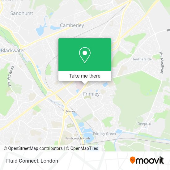 How to get to Fluid Connect in Frimley by train or bus?