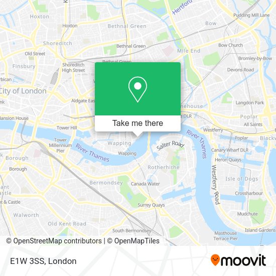 How to get to E1W 3SS in Wapping by train, bus or Tube?