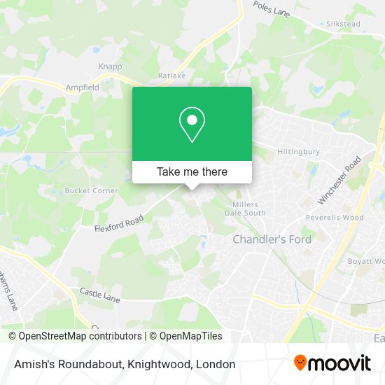How to get to Amish's Roundabout, Knightwood in London by train or bus?