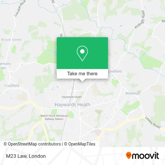 How to Get to M23 Law in Mid Sussex by Bus or Train?