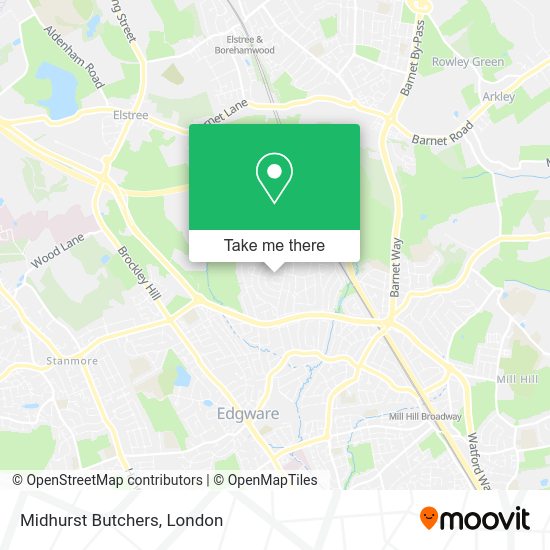 How to get to Midhurst Butchers in Edgeware by bus, Tube or train?