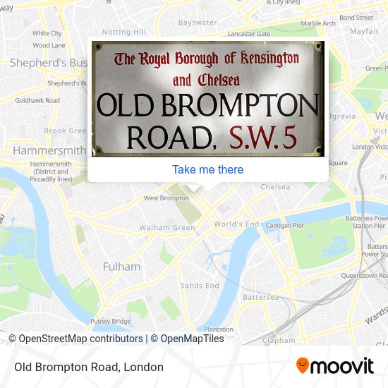 How to get to Old Brompton Road in Chelsea by bus, Tube or train?