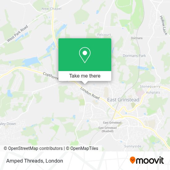 How to get to Amped Threads in Mid Sussex by bus or train?