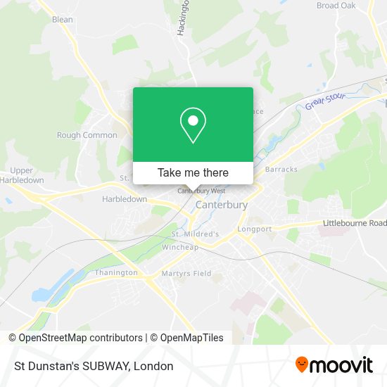 How to get to St Dunstan's SUBWAY in Canterbury by bus or train?