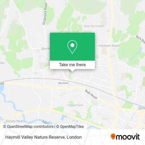 How to get to Haymill Valley Nature Reserve in Slough by bus or train?