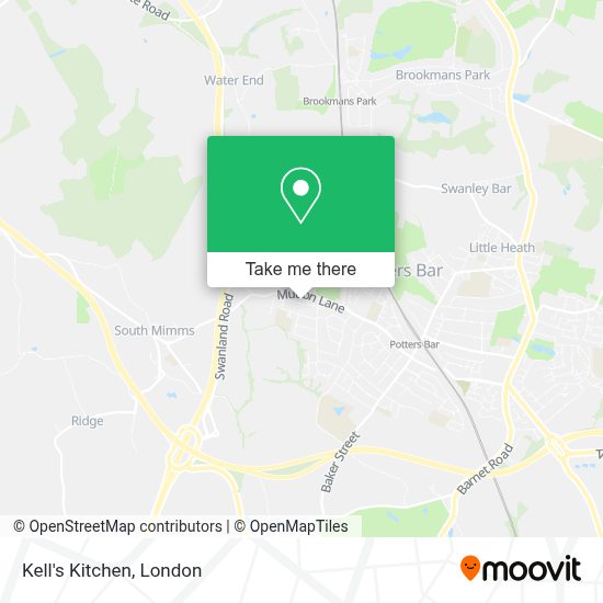 How to get to Kell's Kitchen in Potters Bar by bus or train?