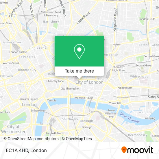 How to Get to EC1A 4HD in City Of London by Bus, Train or Tube?