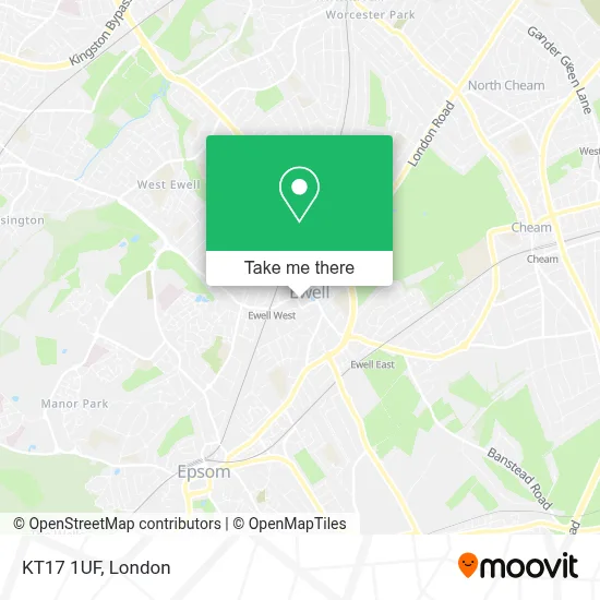 How to Get to KT17 1UF in Ewell by Bus or Train?