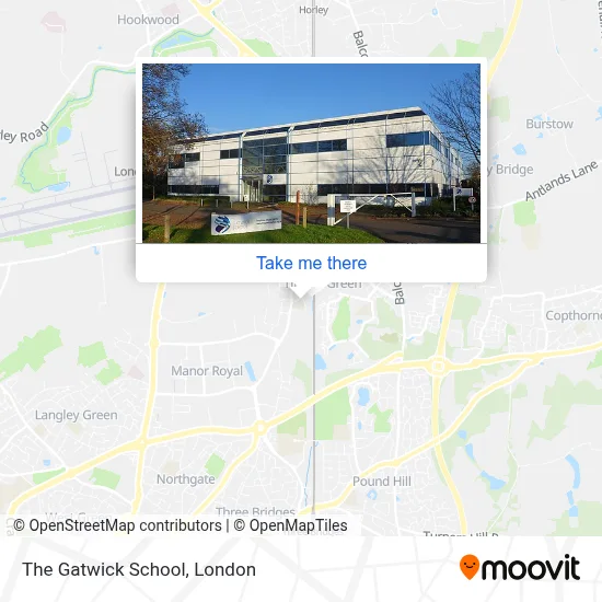 How to Get to The Gatwick School in Crawley by Bus or Train?