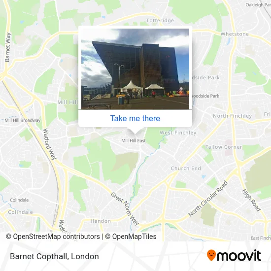 How to Get to Barnet Copthall in Mill Hill by Bus, Tube or Train?