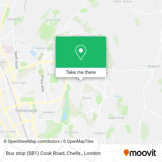 How to Get to Bus stop (SB1) Cook Road, Chells. in Stevenage by Bus or ...