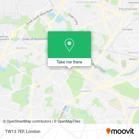 How to Get to TW13 7EF in Feltham by Bus, Train or Tube?