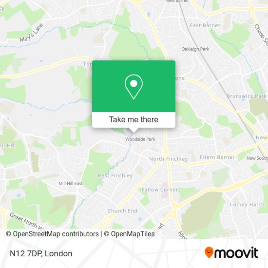 How to Get to N12 7DP in Woodside Park by Tube, Bus or Train?