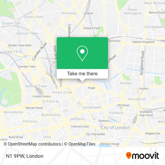 How to Get to N1 9PW in Pentonville by Bus, Tube or Train?
