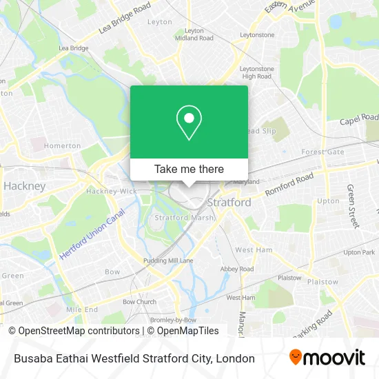 How to Get to Busaba Eathai Westfield Stratford City by Bus, Tube or Train?