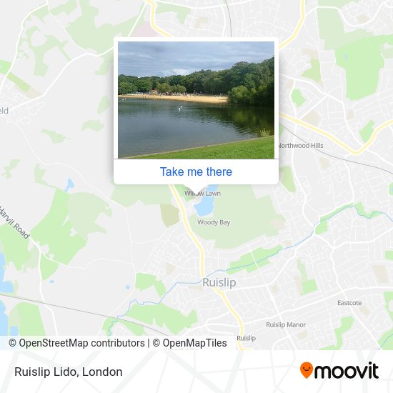 How to Get to Ruislip Lido in Northwood by Bus, Tube or Train?