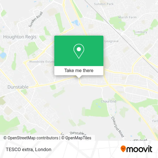 How to Get to TESCO extra in Central Bedfordshire by Bus or Train?