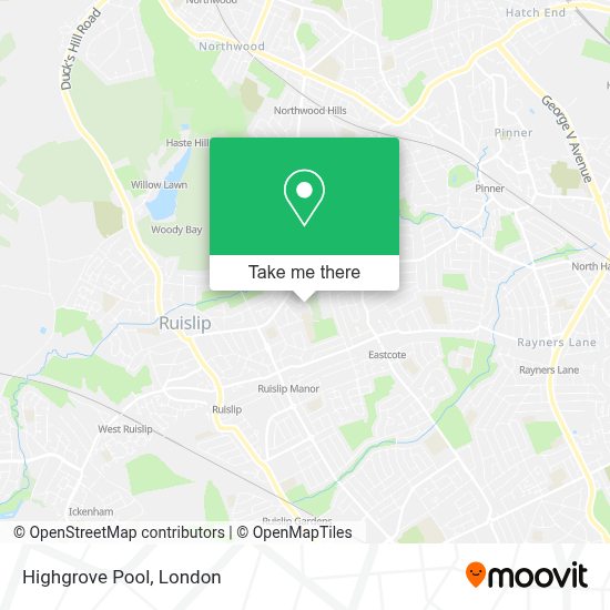 How to Get to Highgrove Pool in Ruislip by Bus, Tube or Train?