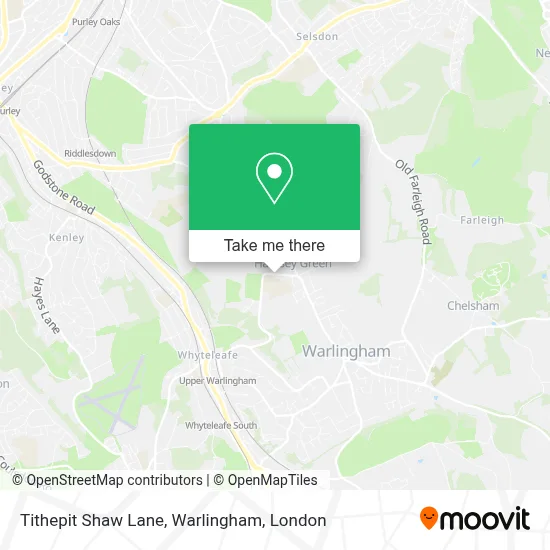 How to Get to Tithepit Shaw Lane, Warlingham in Tandridge by Bus or Train?