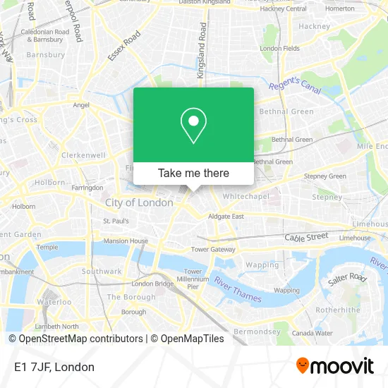 How to Get to E1 7JF in City Of London by Tube, Train or Bus?