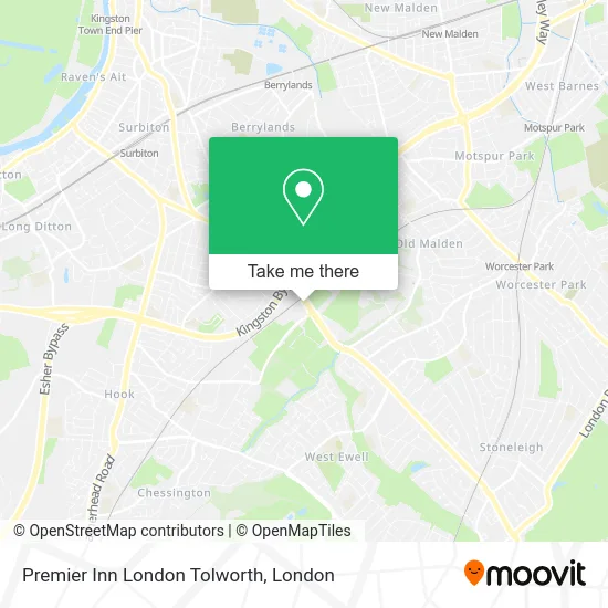 How to Get to Premier Inn London Tolworth by Bus or Train?