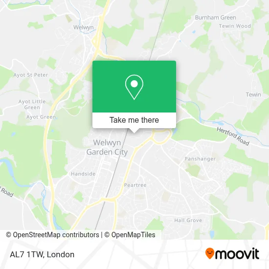 How to Get to AL7 1TW in Welwyn Garden City by Bus or Train?