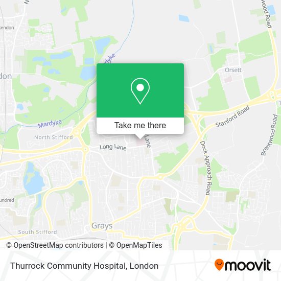 How to Get to Thurrock Community Hospital in Grays by Bus or Train?