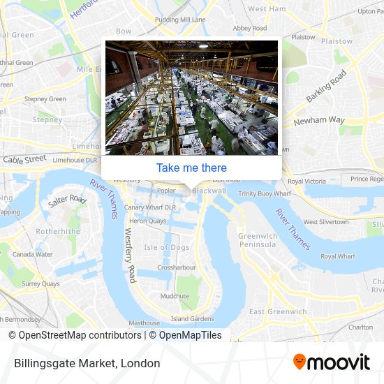 How to Get to Billingsgate Market in Canary Wharf by Tube, Bus or Train?