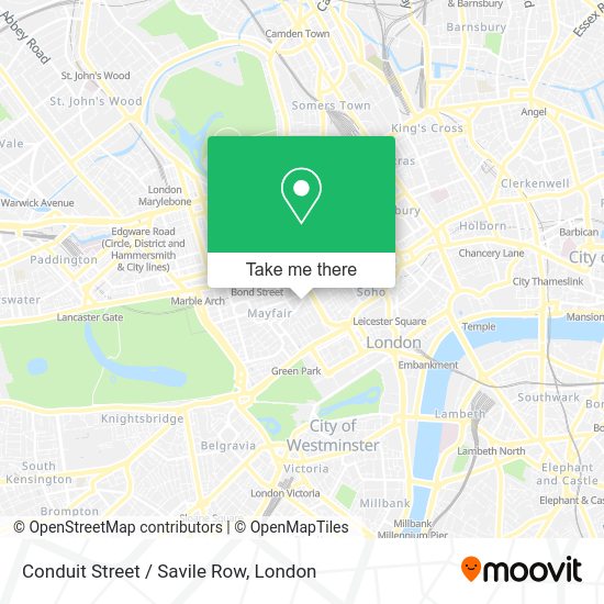 How to get to Conduit Street / Savile Row in Mayfair by bus, Tube or train?