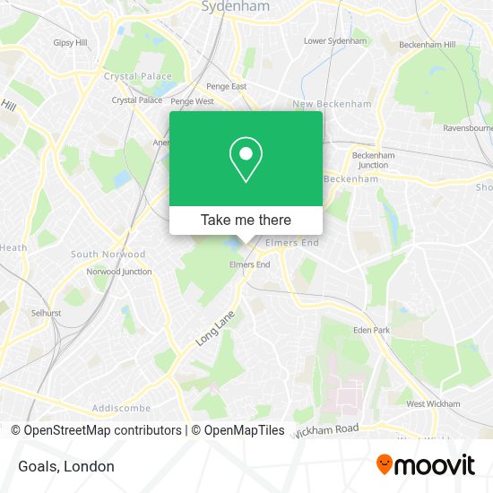 How to Get to Goals in Elmers End by Bus, Train, DLR or Tube?